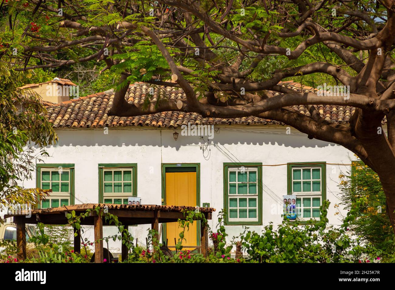 Details of the charming city of Goias (Goias Velho). A small tourist ...