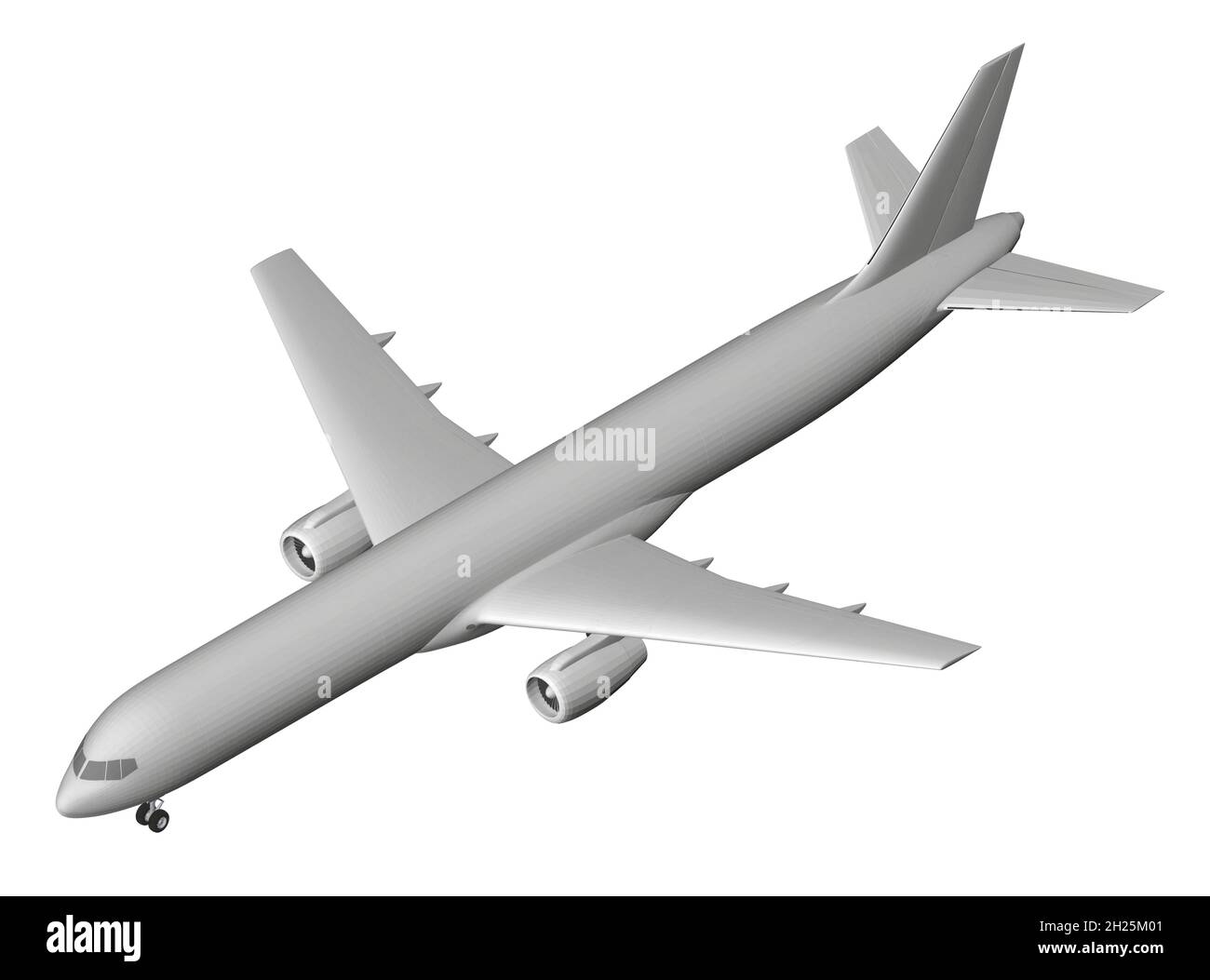 Passenger airplane model isolated on white background. Isometric view ...