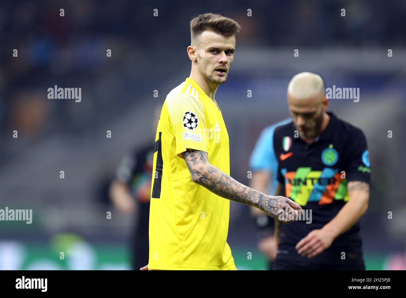 Sebastien Thill of FC Sheriff looks on during the Uefa Champions League ...