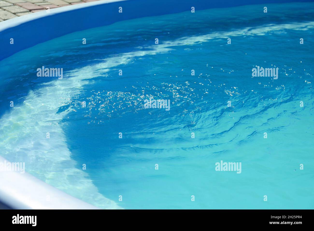Swimming pool with clean blue water outdoors Stock Photo - Alamy