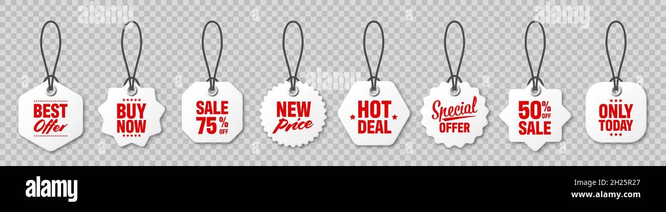 Realistic price tags collection. Special offer or shopping discount ...
