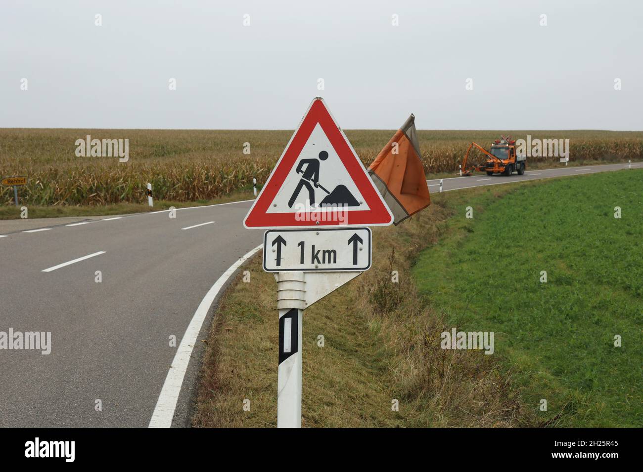 German road sign roadworks hi-res stock photography and images - Alamy