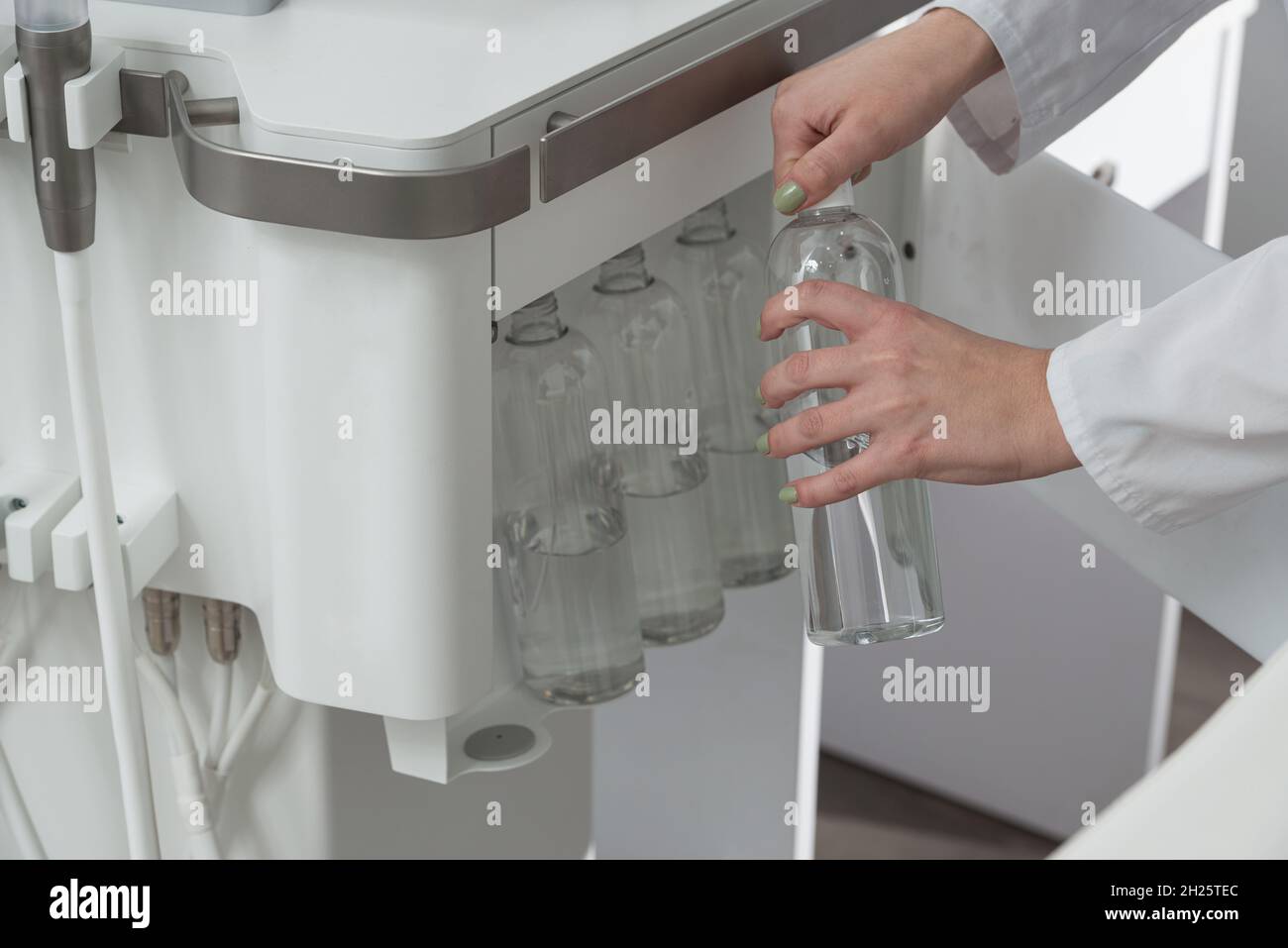 Segment Photo of a tower machine with efficient skincare fluid-infusion ...