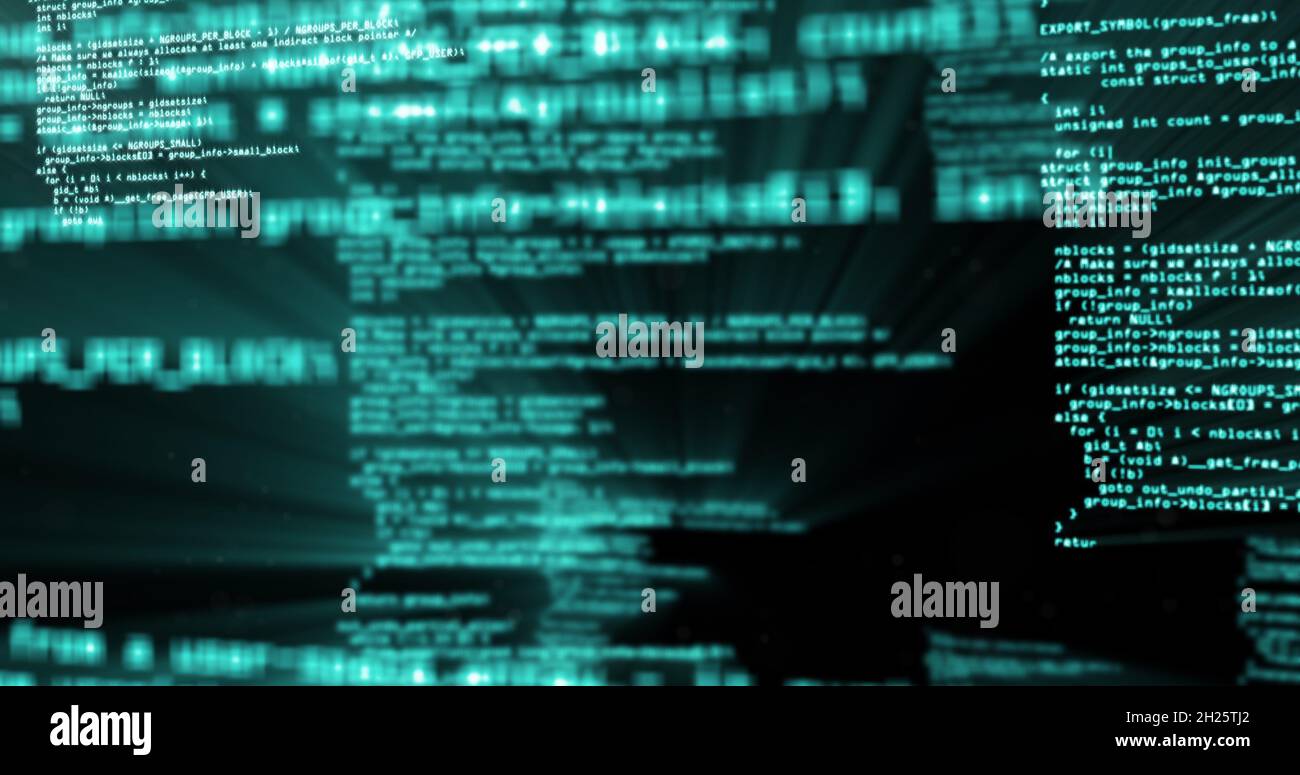 Image of digital information on black background Stock Photo - Alamy