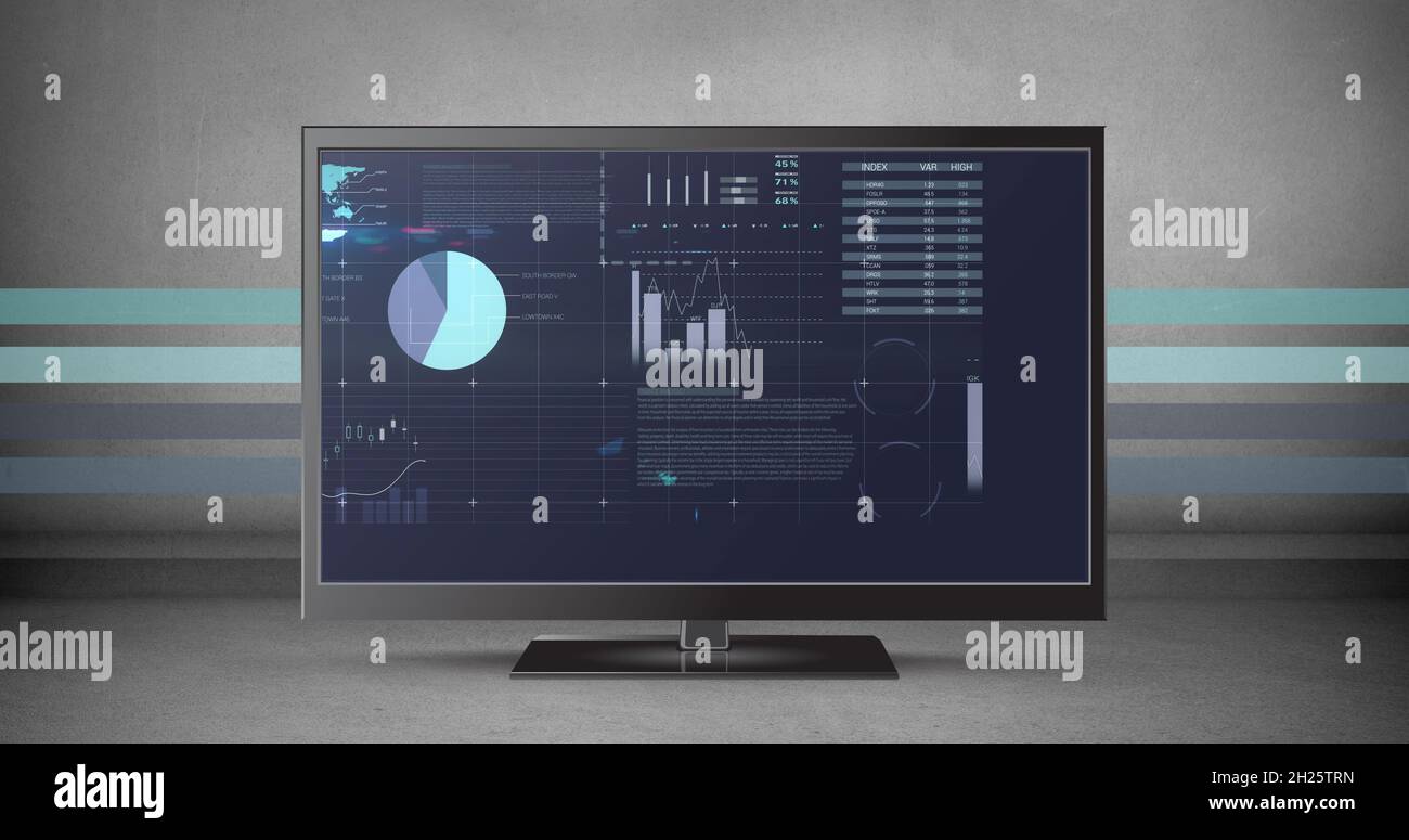 Different graphs in an LCD screen Stock Photo - Alamy