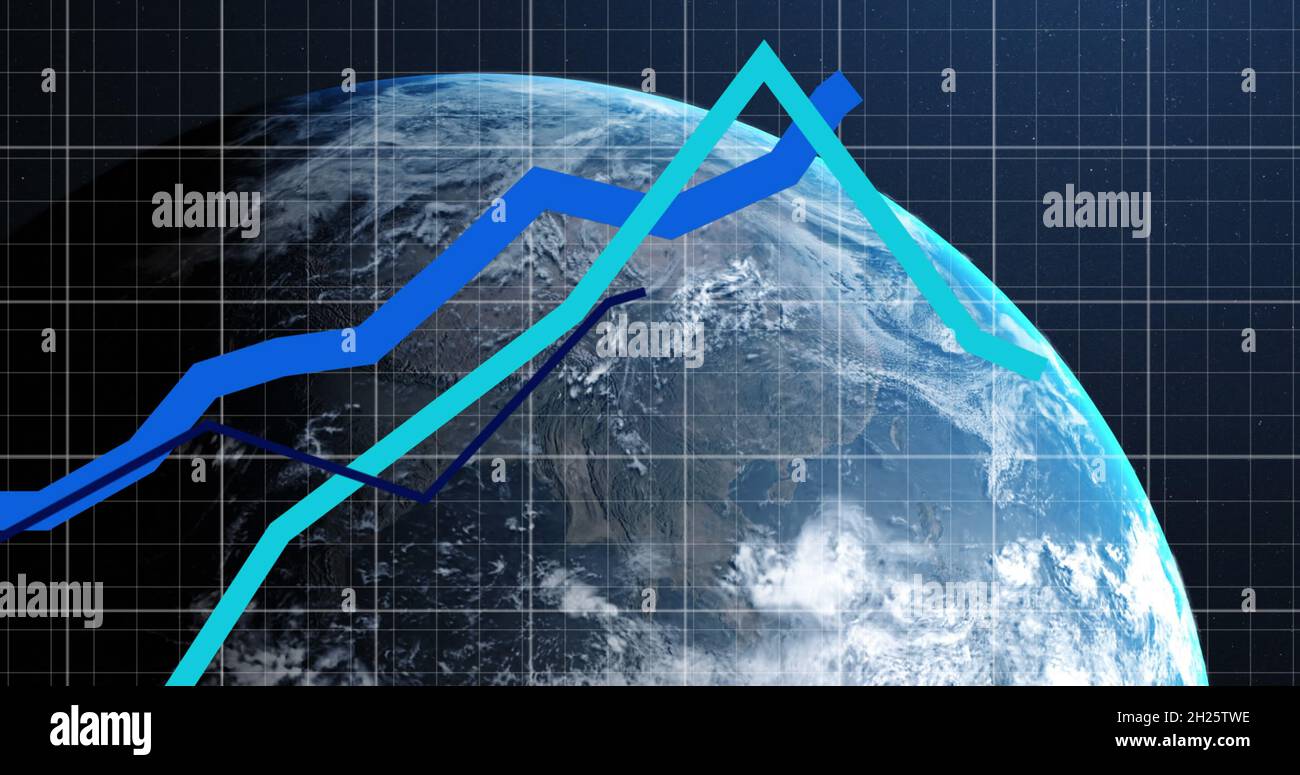 Statistics data over planet earth Stock Photo - Alamy