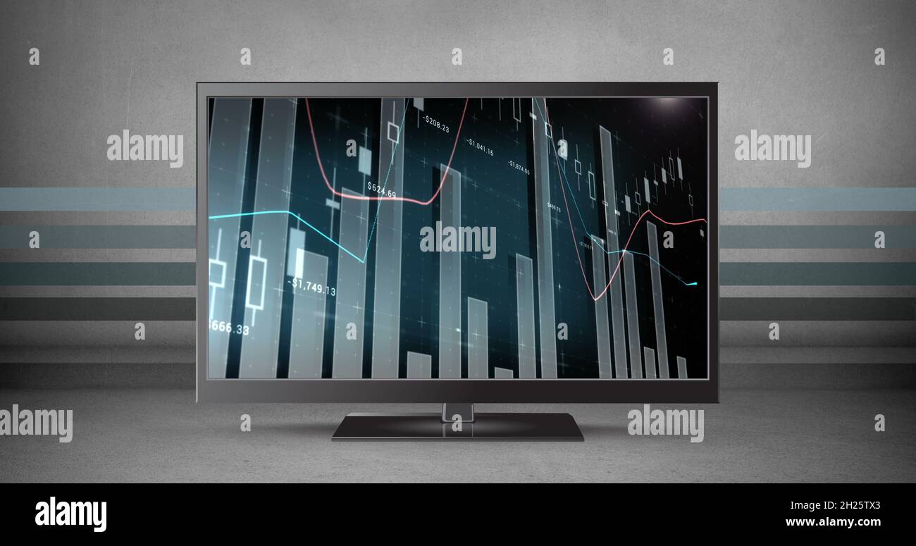 Graphs in an LCD screen Stock Photo - Alamy