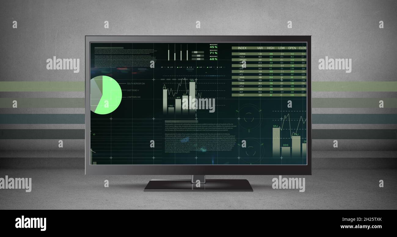 Different graphs in an LCD screen Stock Photo - Alamy