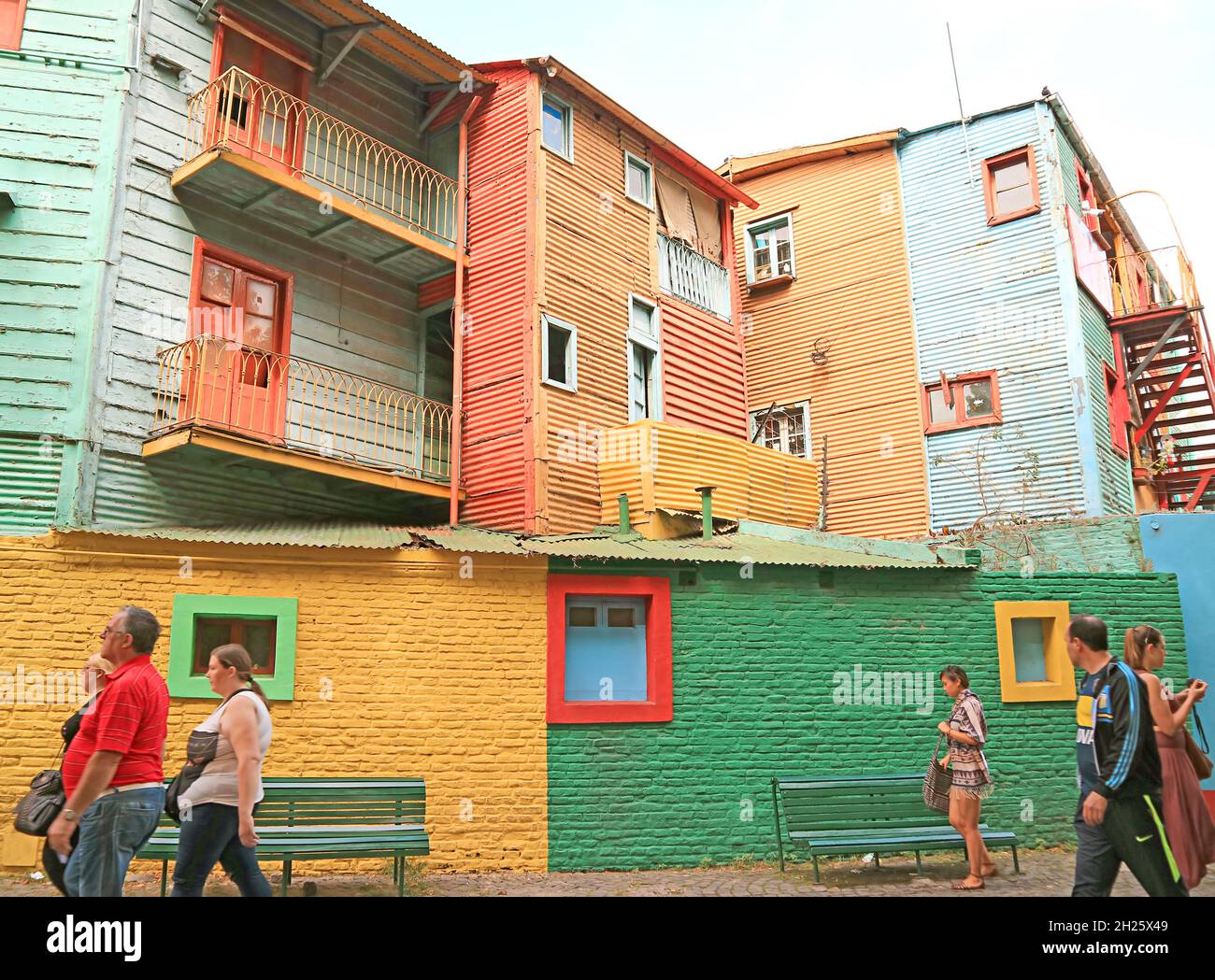 Multi-colored Old Buildings at La Boca Neighborhood, One of the Most ...