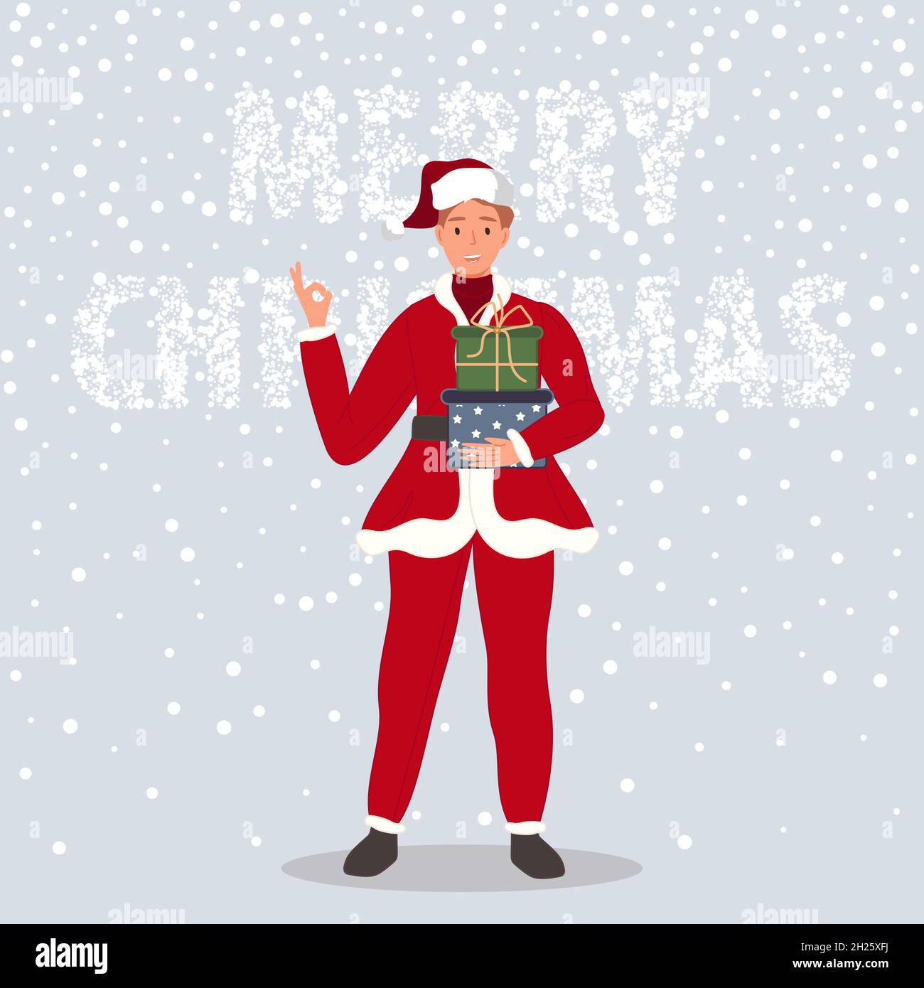 Christmas time home young Stock Vector Images - Alamy