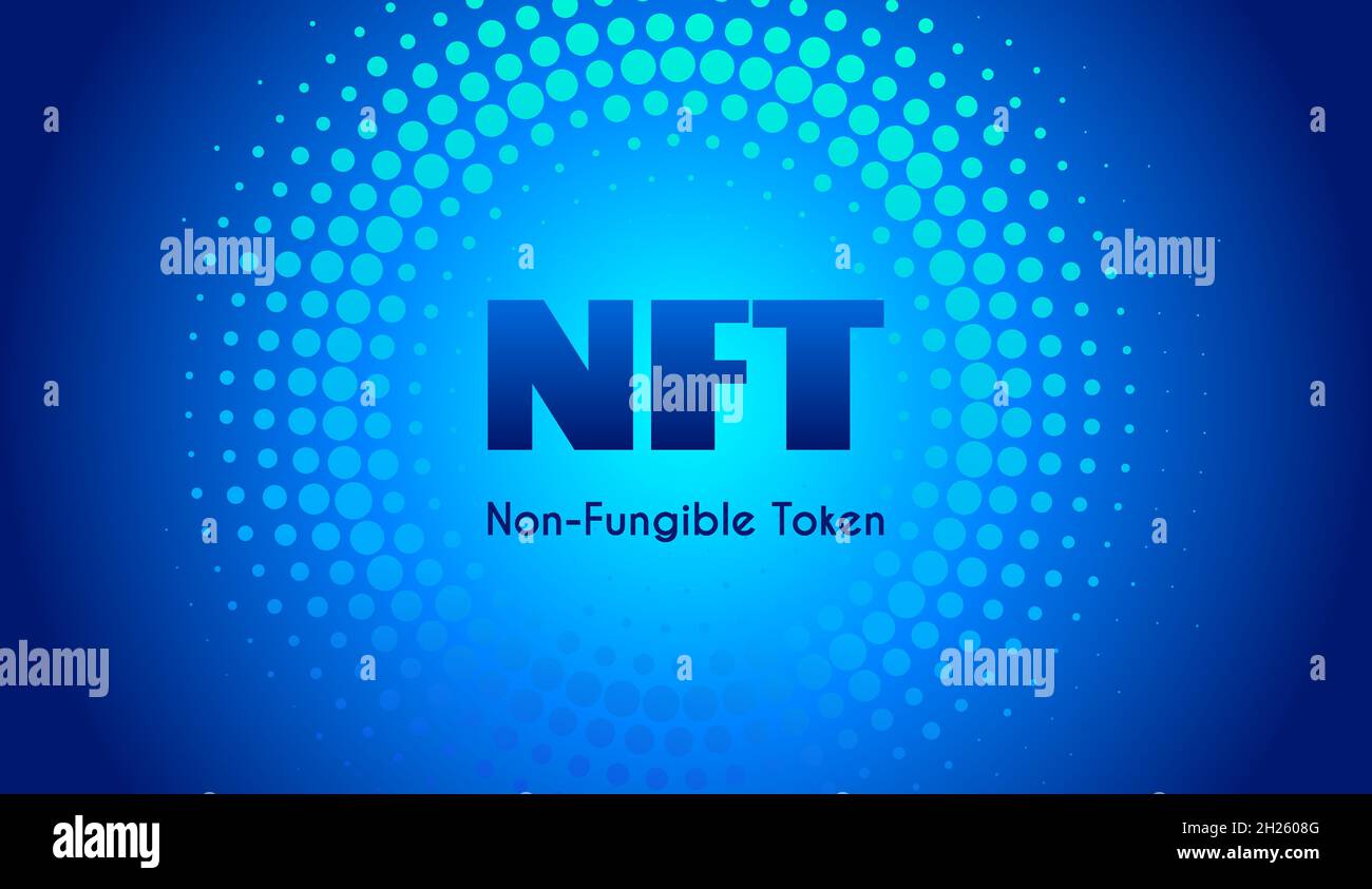NFT abstract background. Non fungible token digital technology. Vector ...