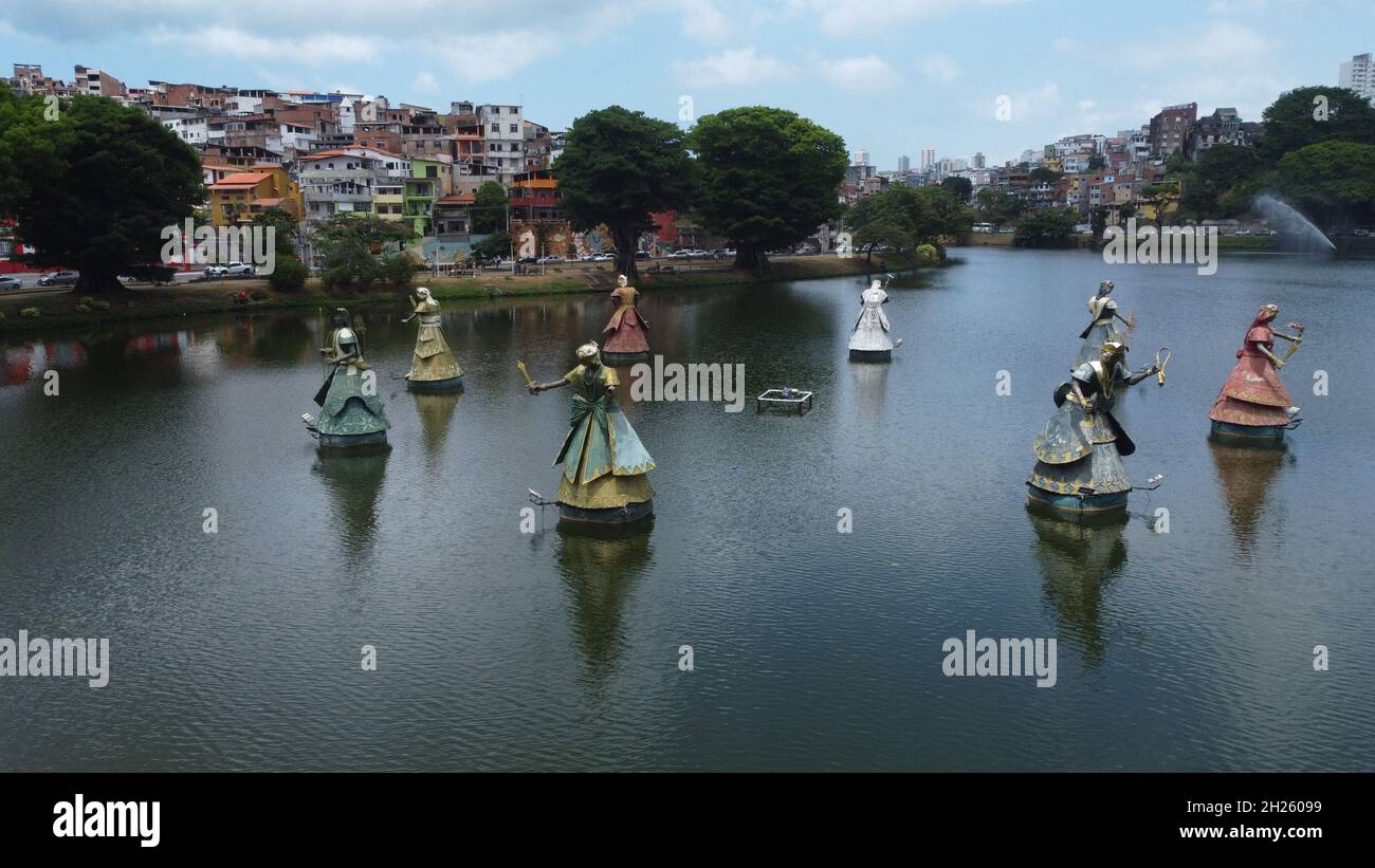 salvador, bahia, brazil - october 19, 2021: Sculptures of orixas ...