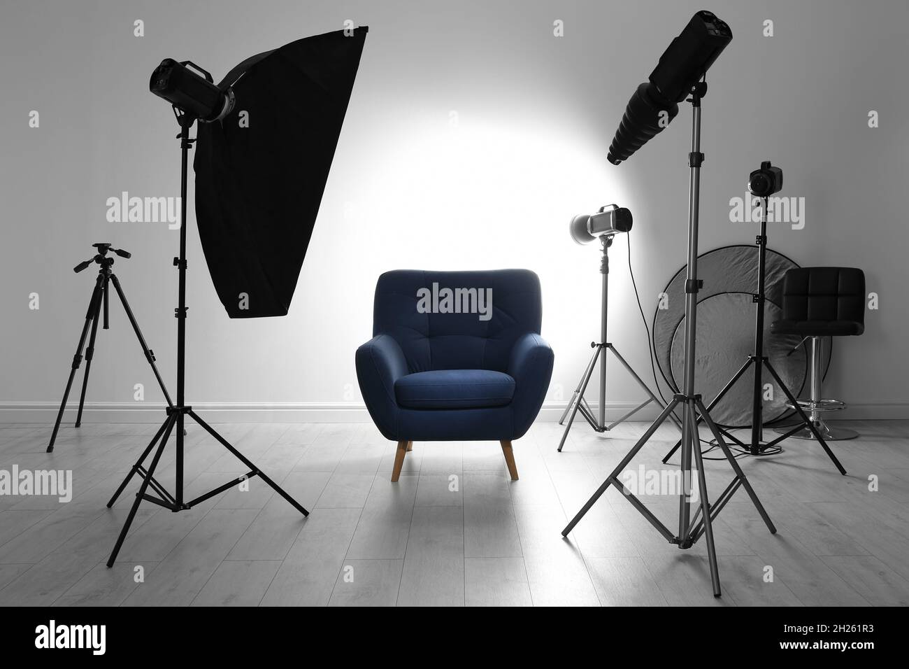 Interior of modern photo studio with professional equipment Stock Photo ...
