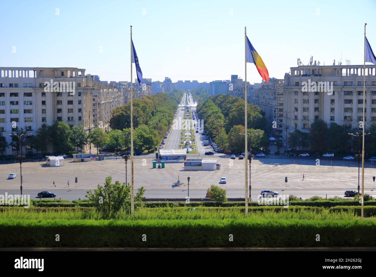 view of the constitution square taken from the terrace of the romanian ...