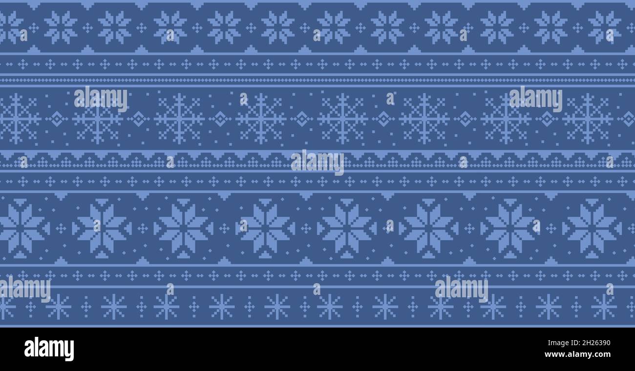 Christmas blue panoramic background with drawings and patterns of the holiday - Vector ...