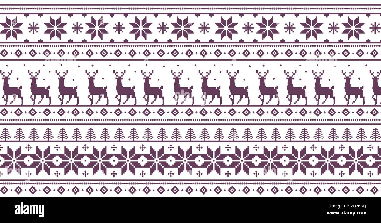 Christmas light panoramic background with drawings of deer and patterns ...