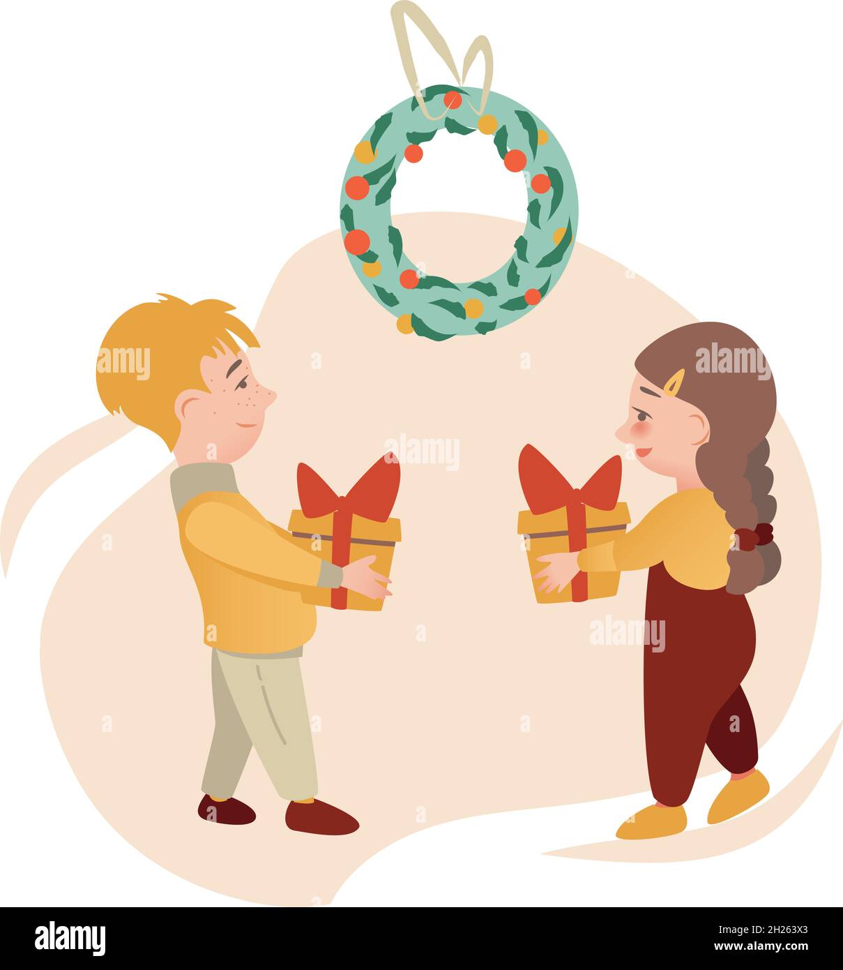 Boy girl gift boxes Stock Vector Images - Alamy