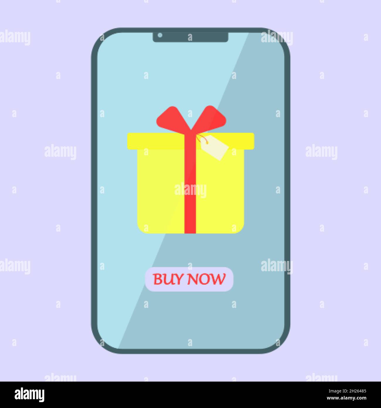 Cartoon smartphone with a Christmas gift order Stock Vector Image & Art ...