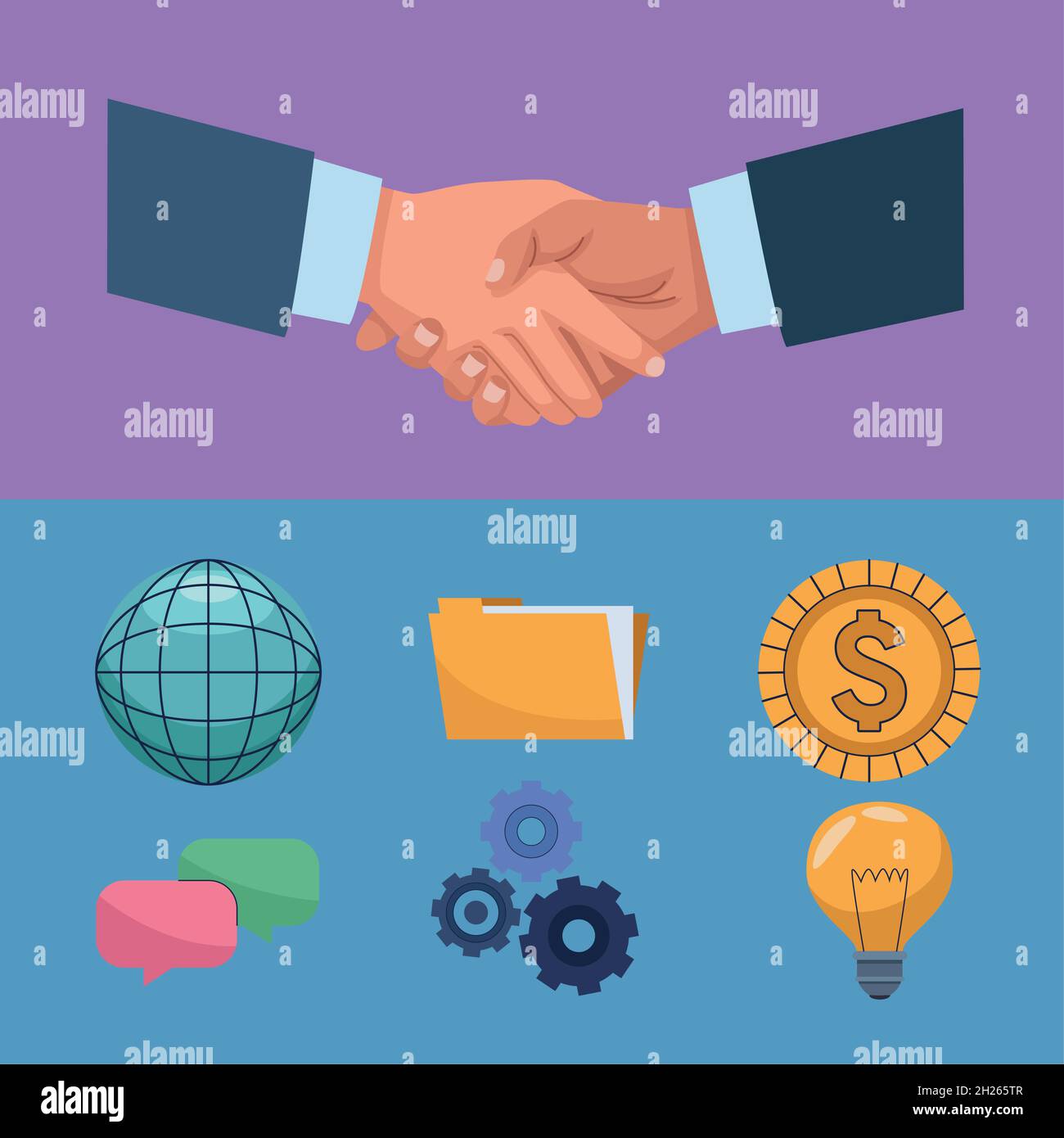 handshake and deal icons Stock Vector Image & Art - Alamy