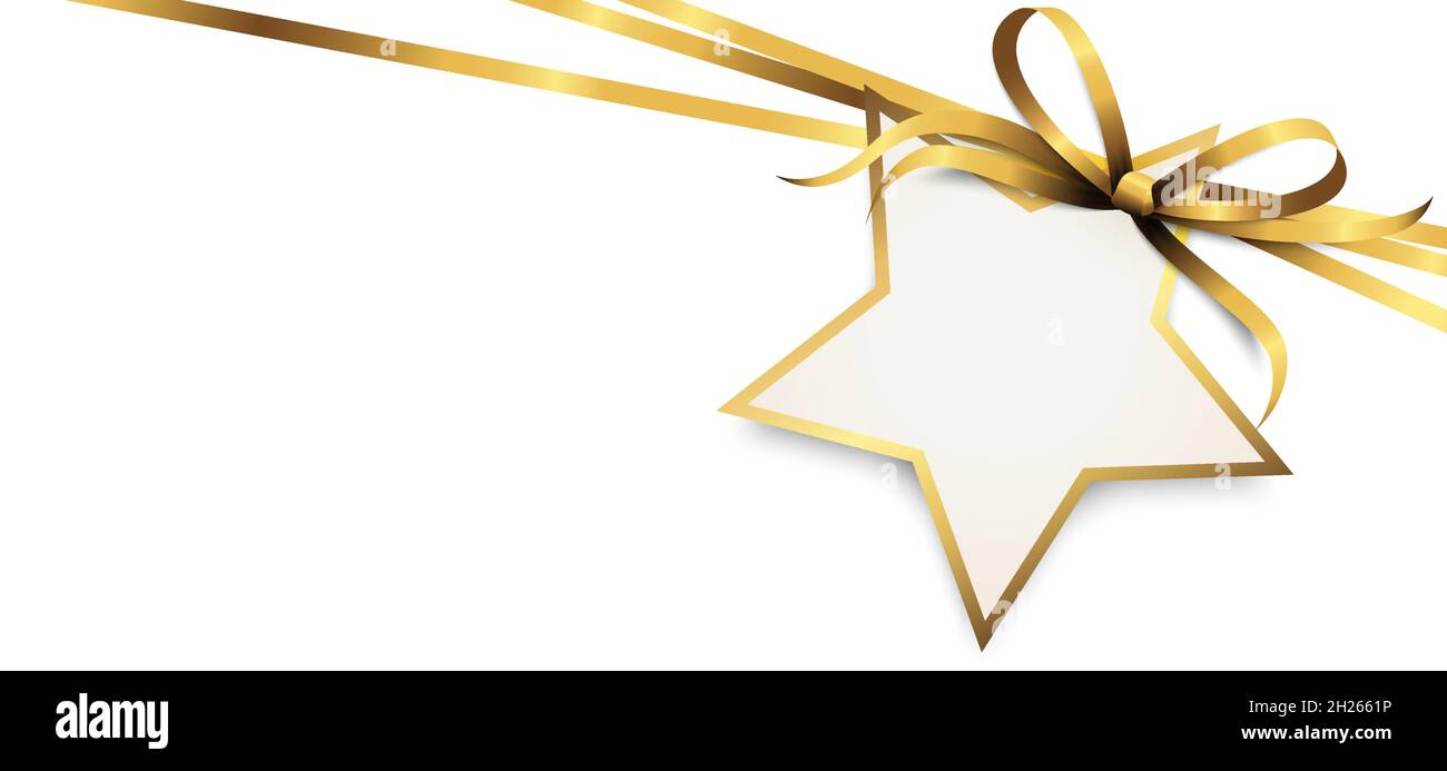 EPS 10 vector illustration of gold colored ribbon bow and gift band ...