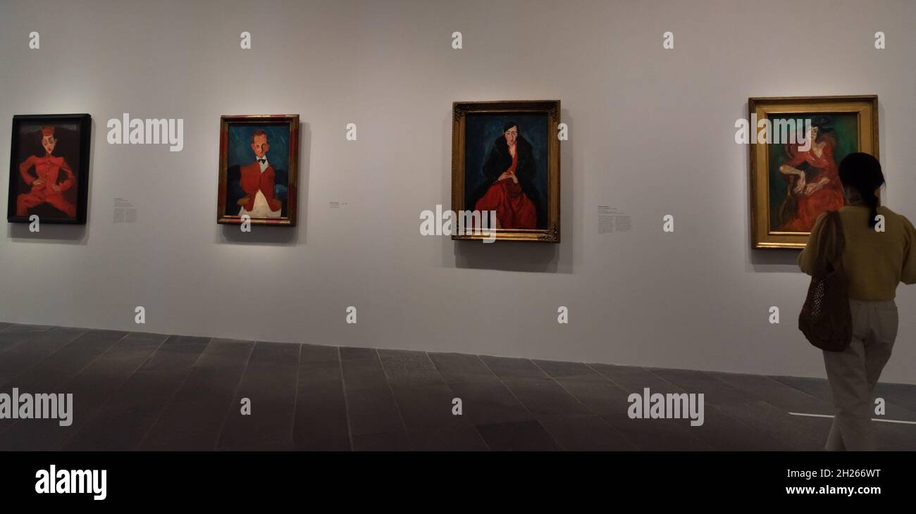Paris, France - September 25, 2021: Young female visitor admiring ...