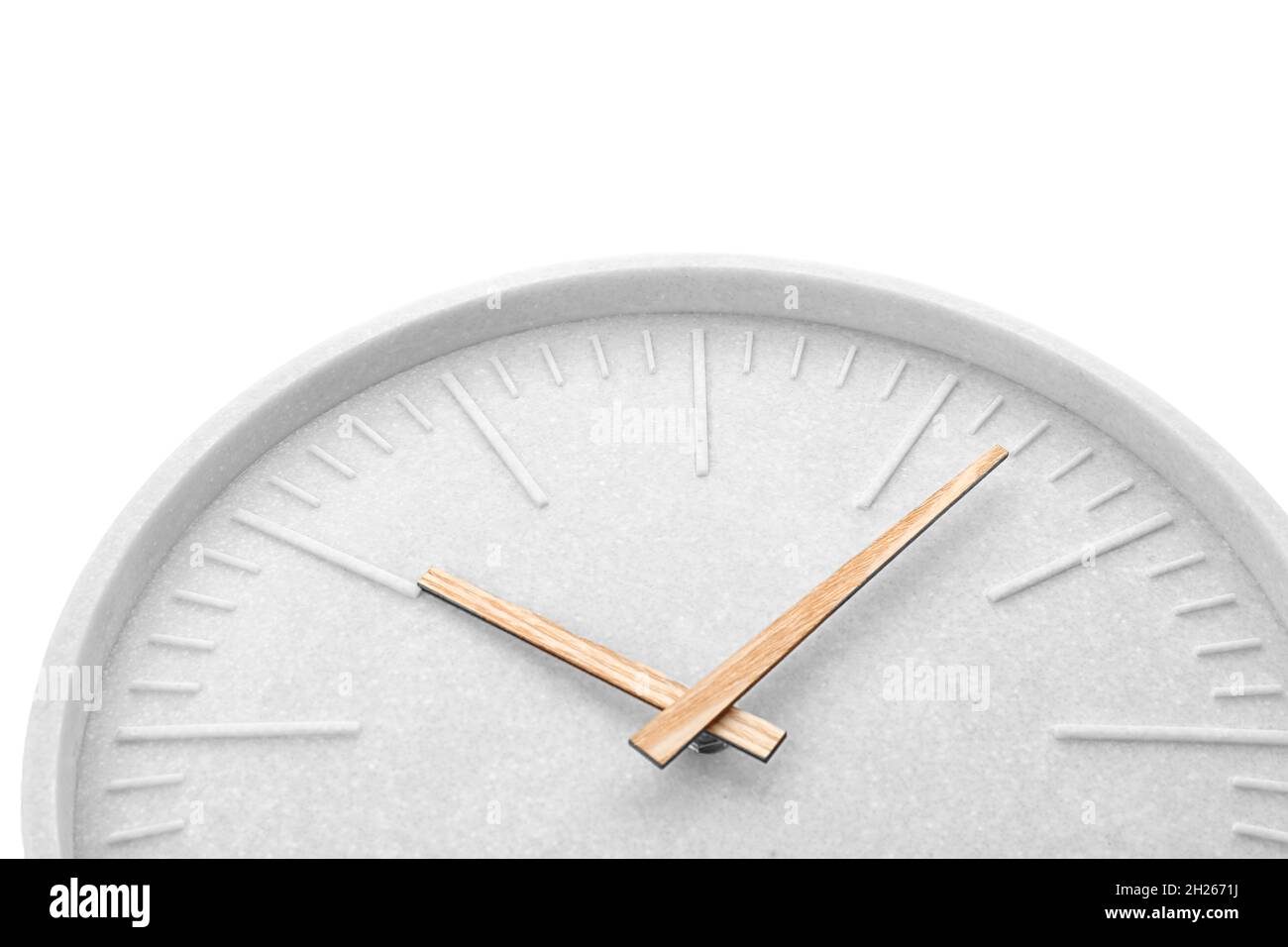 Big clock on white background. Time change concept Stock Photo - Alamy