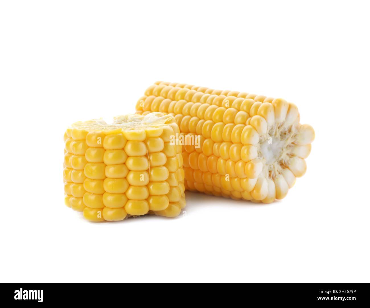 Tasty sweet corn cob on white background Stock Photo - Alamy