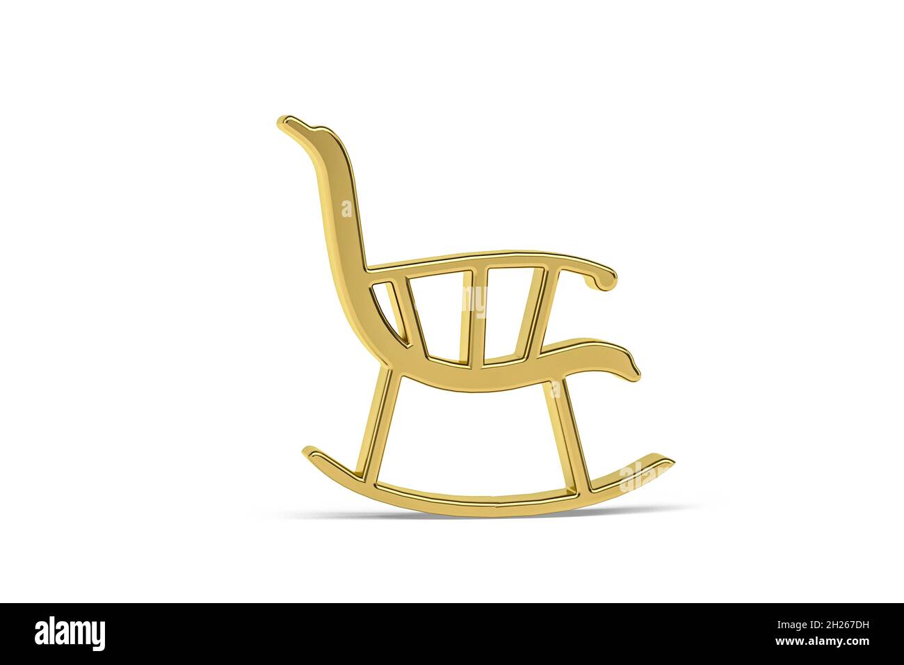 Golden chair icon isolated on white background - 3d render Stock Photo ...