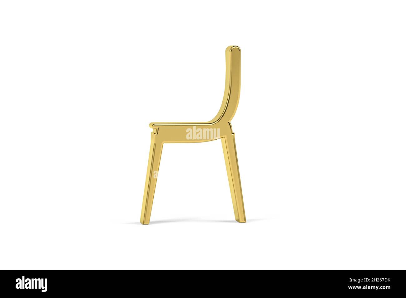 Golden chair icon isolated on white background - 3d render Stock Photo ...