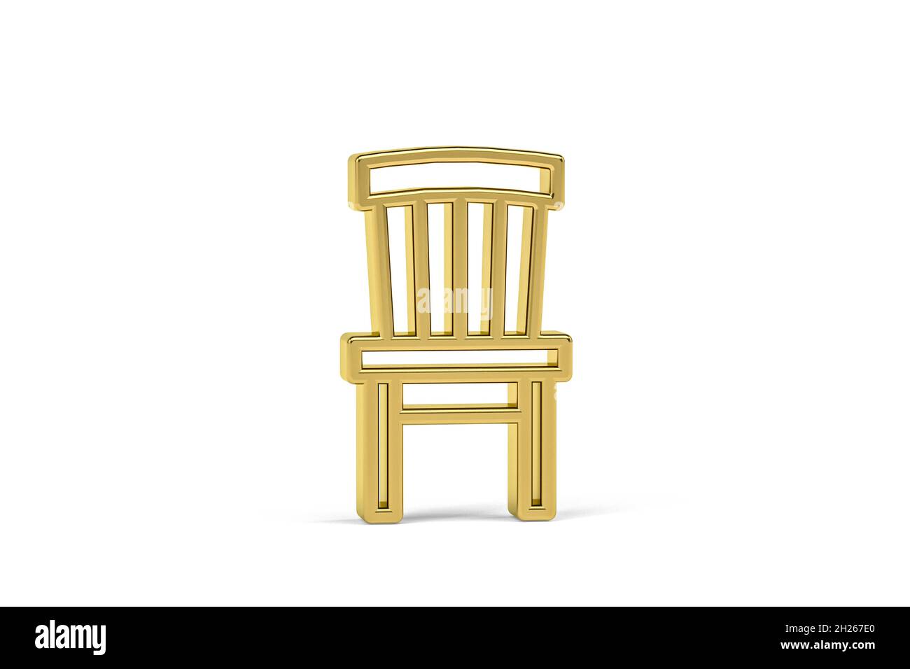 Golden chair icon isolated on white background - 3d render Stock Photo ...