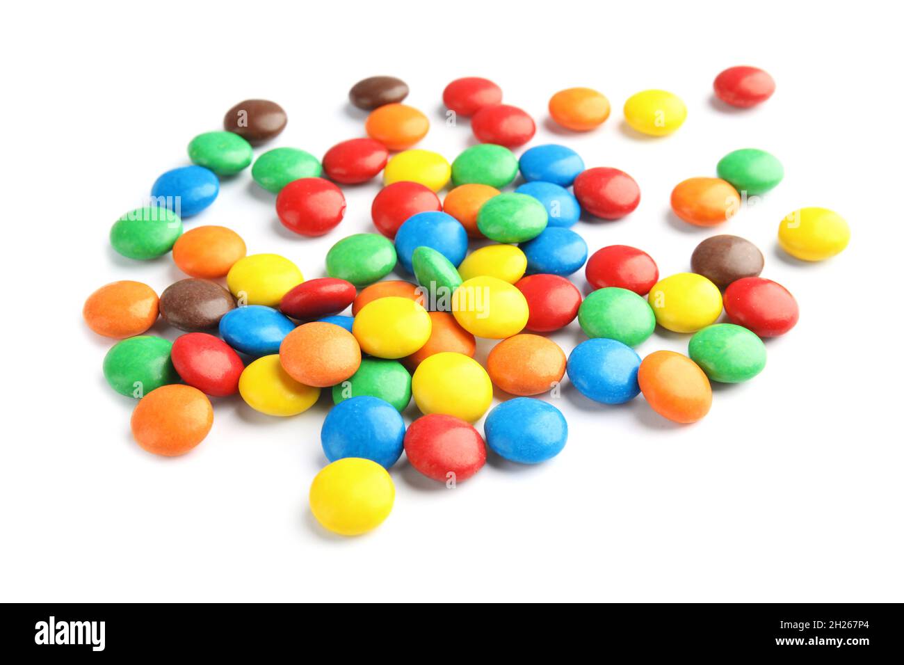 Pile of colorful candies on white background Stock Photo - Alamy
