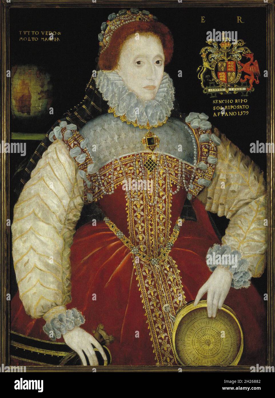 Vintage Queen Elizabeth I portrait painting artVintage Queen Elizabeth ...