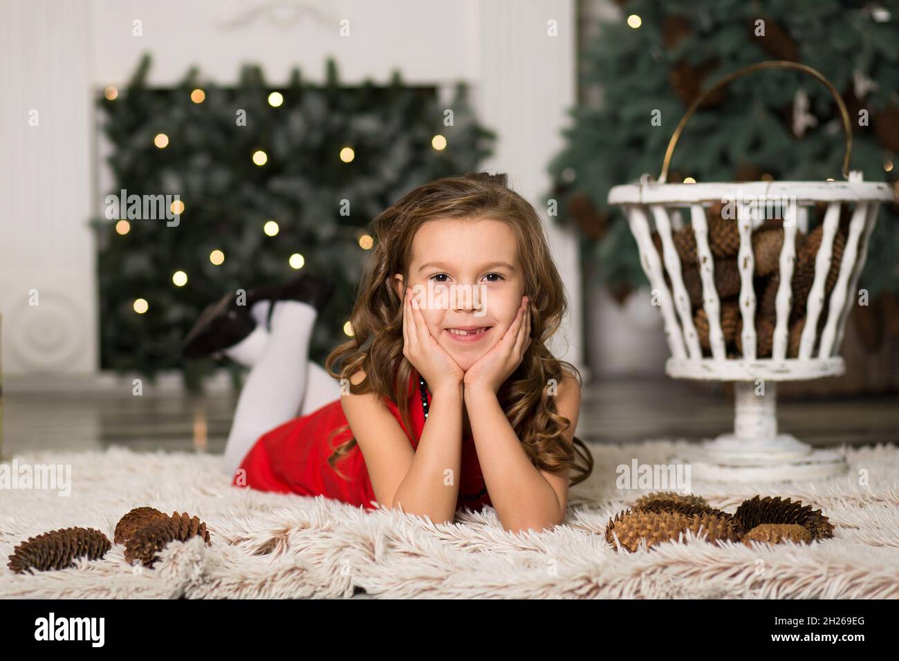 The child is exited and ready to celebrate Christmas Stock Photo - Alamy