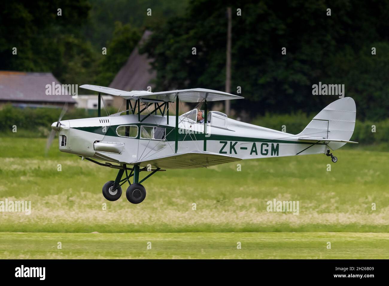 1938 de Havilland DH.83 Fox Moth ‘ZK-AGM’ airborne at the Shuttleworth ...