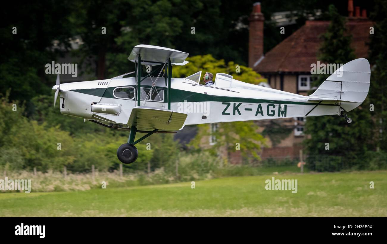 1938 de Havilland DH.83 Fox Moth ‘ZK-AGM’ airborne at the Shuttleworth ...
