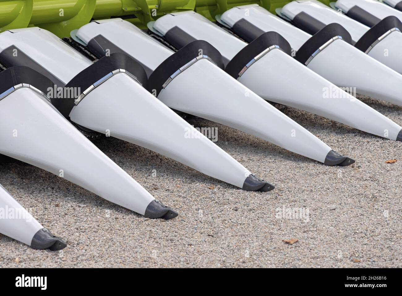 Corn Maize Header at Combine Harvester Machine Stock Photo - Alamy