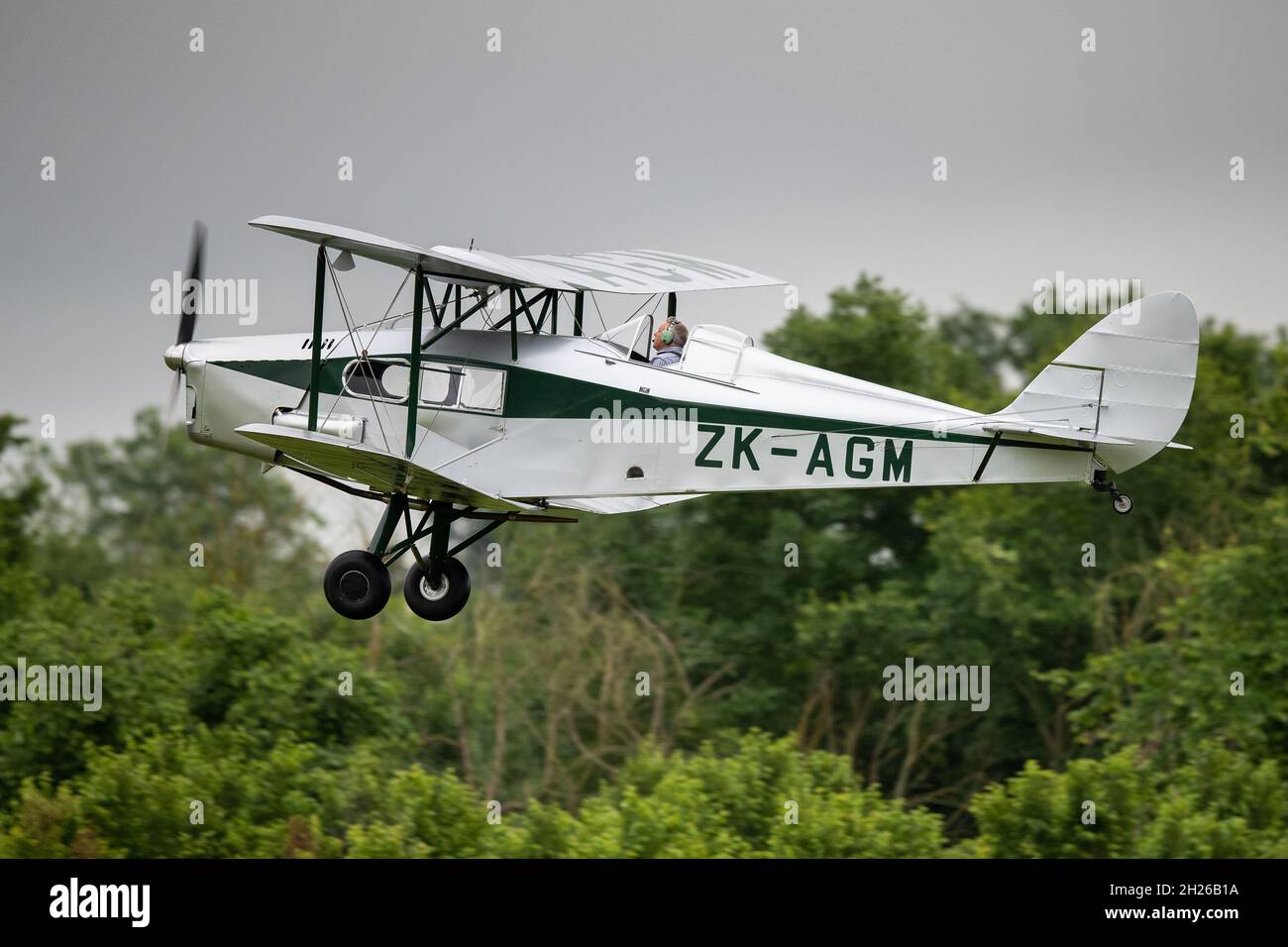 1938 de Havilland DH.83 Fox Moth ‘ZK-AGM’ airborne at the Shuttleworth ...