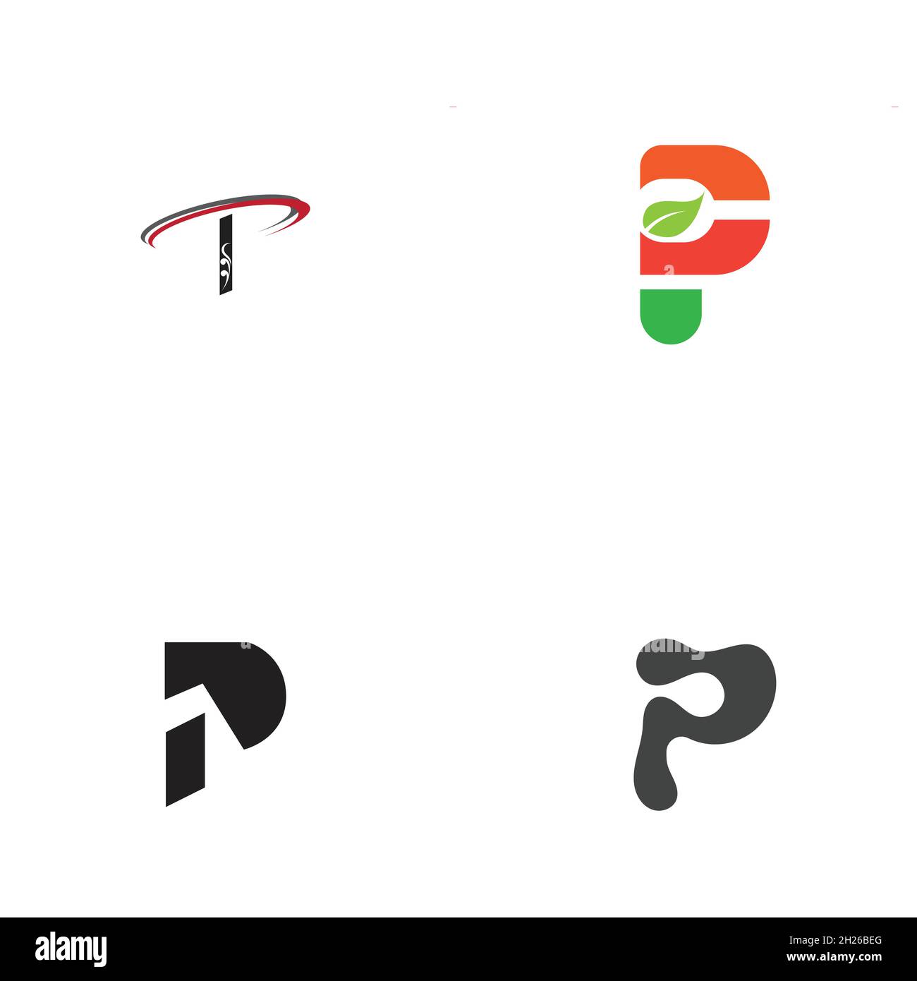 set of Letter p Logo Template vector icon design Stock Vector Image ...