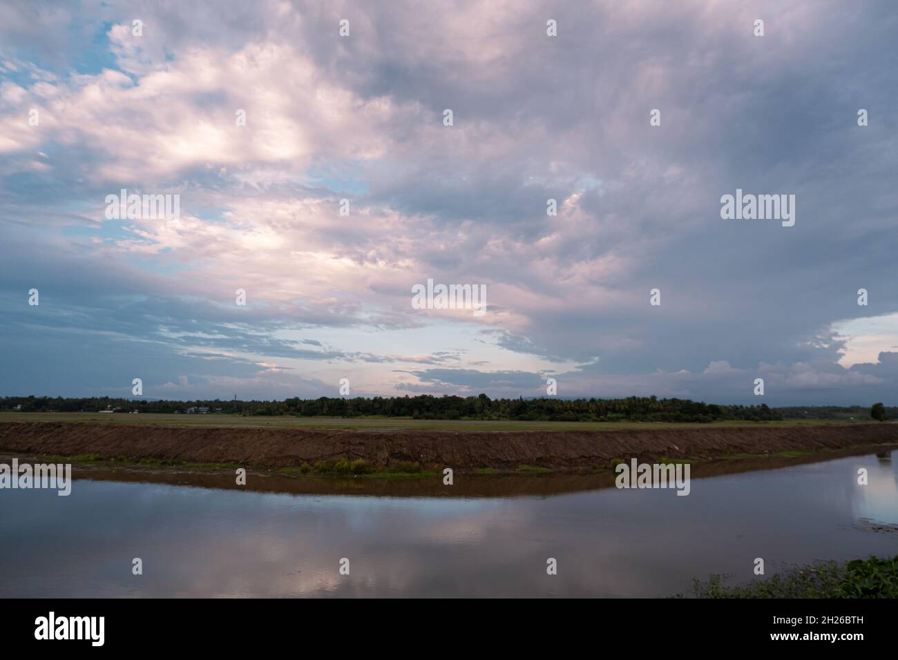 Stunning Beautiful View of the Road beside Lake Stock Photo - Alamy