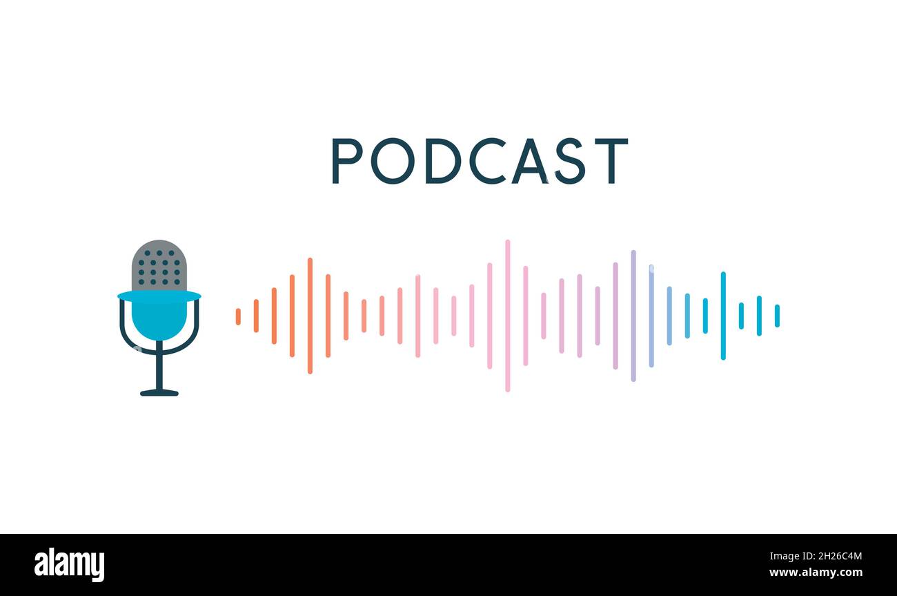 Sound wave microphone icon . Concept of Podcast Stock Vector Image ...