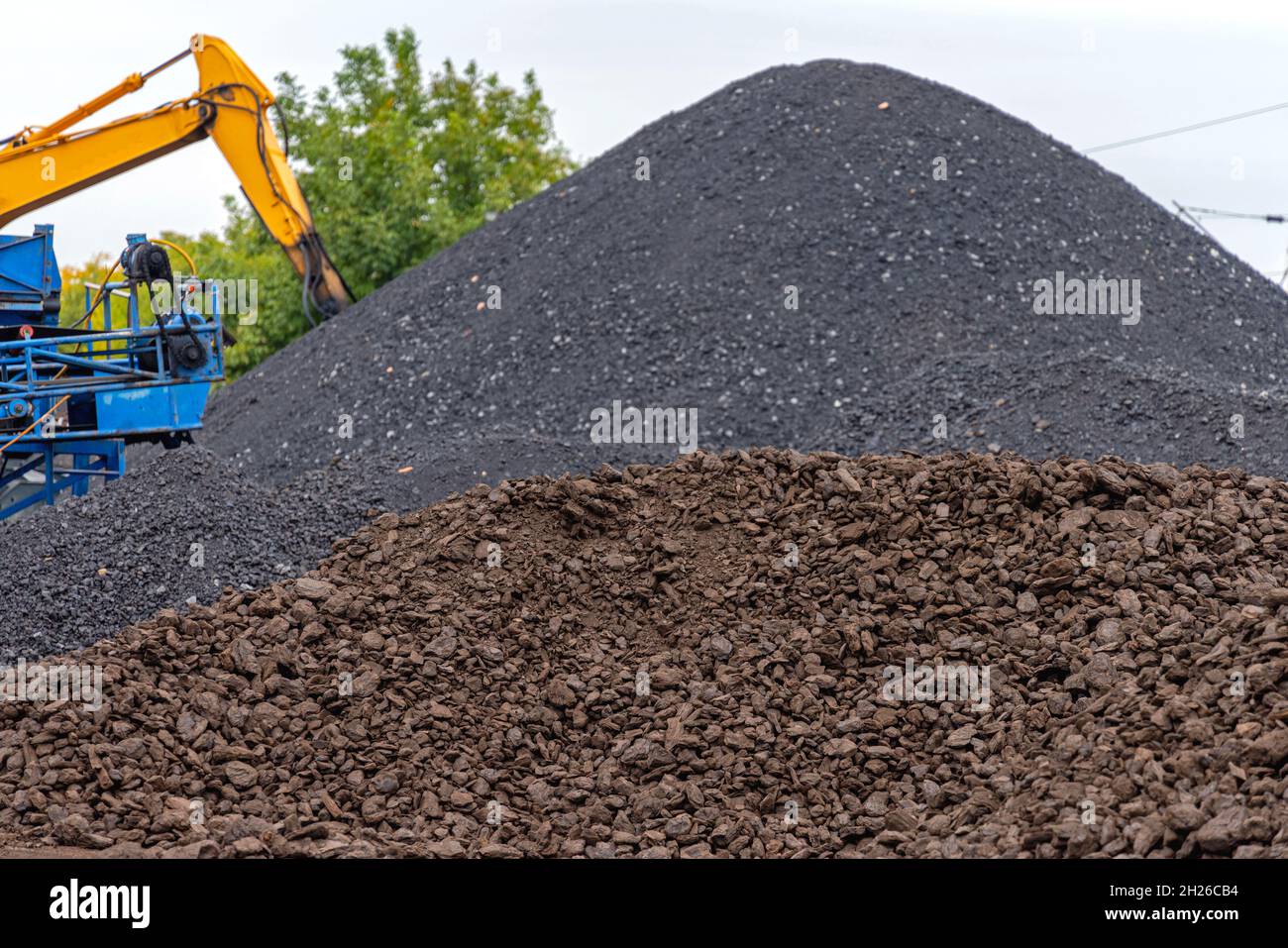 Big Pile of Black Coal Exterior Storage for Winter Stock Photo - Alamy