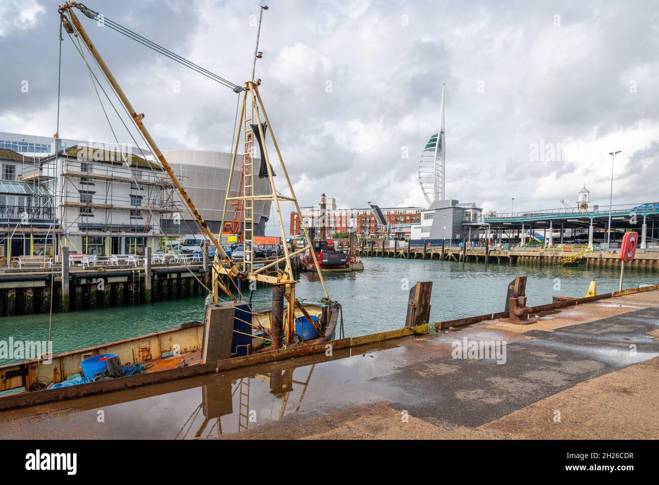 Gunwharf Dock with the Spinnaker observation tower in the background ...
