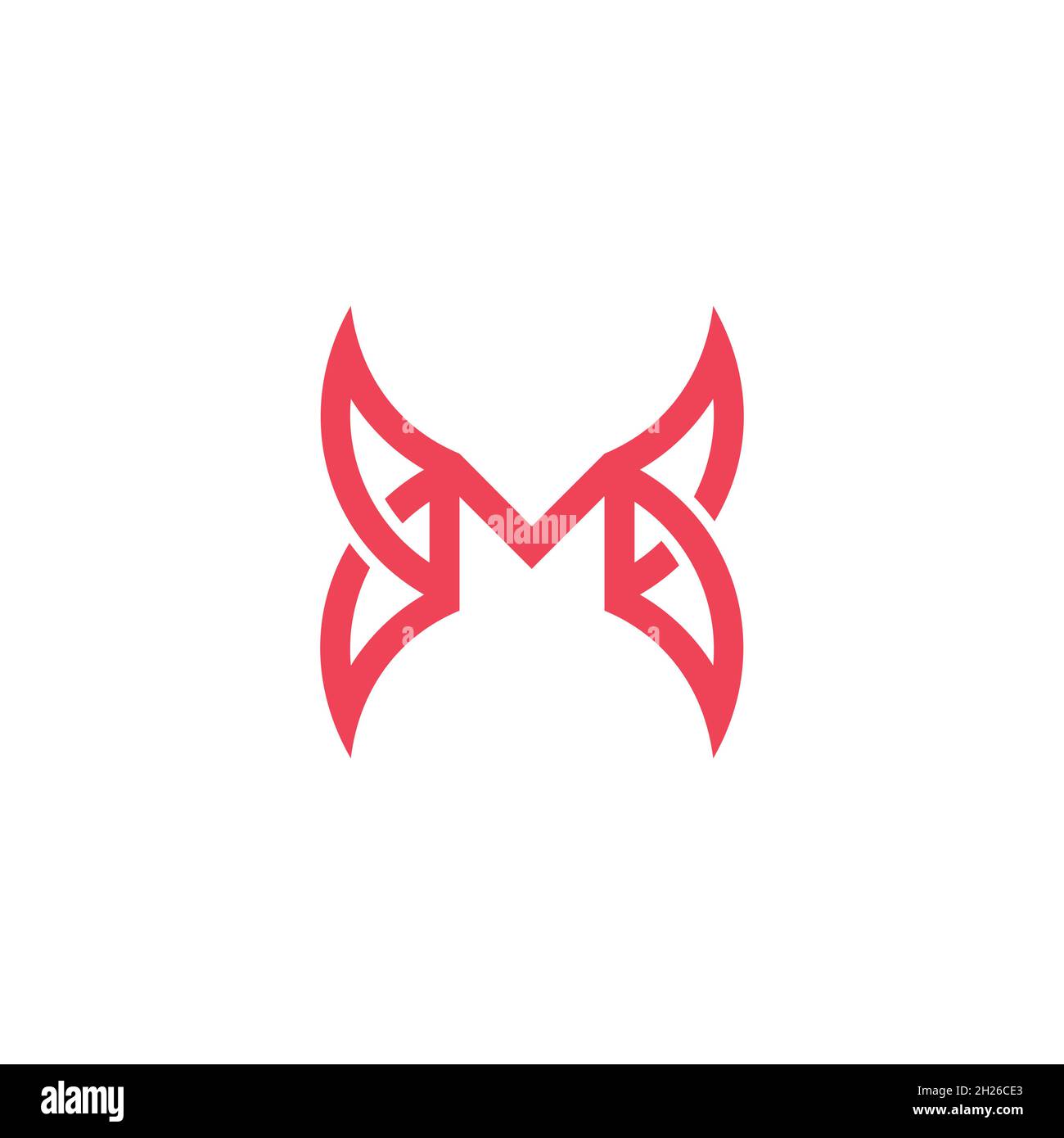 letter m butterfly wings simple geometric logo vector Stock Vector ...