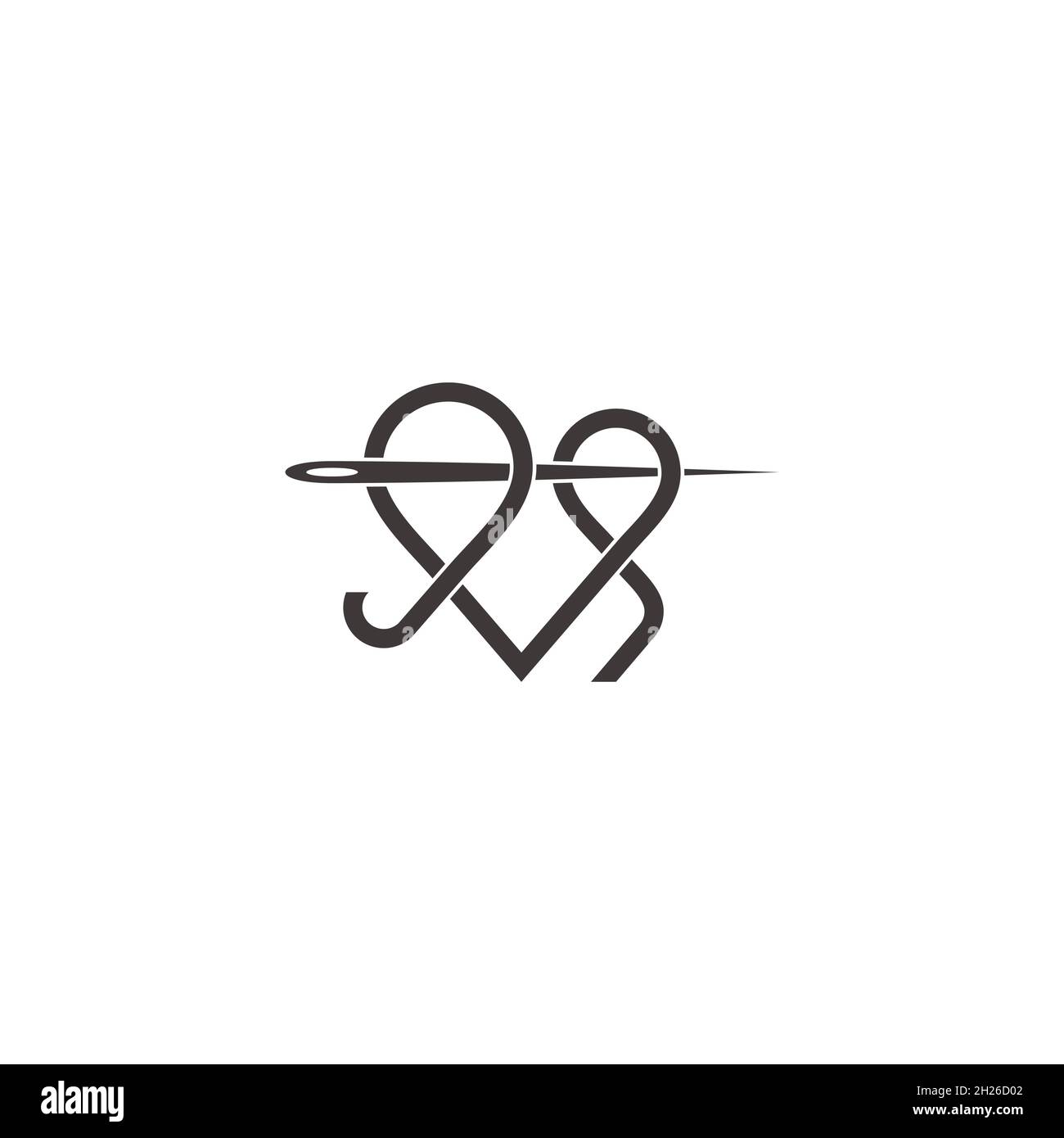 fashion design needle thread overlap linear art symbol vector Stock ...