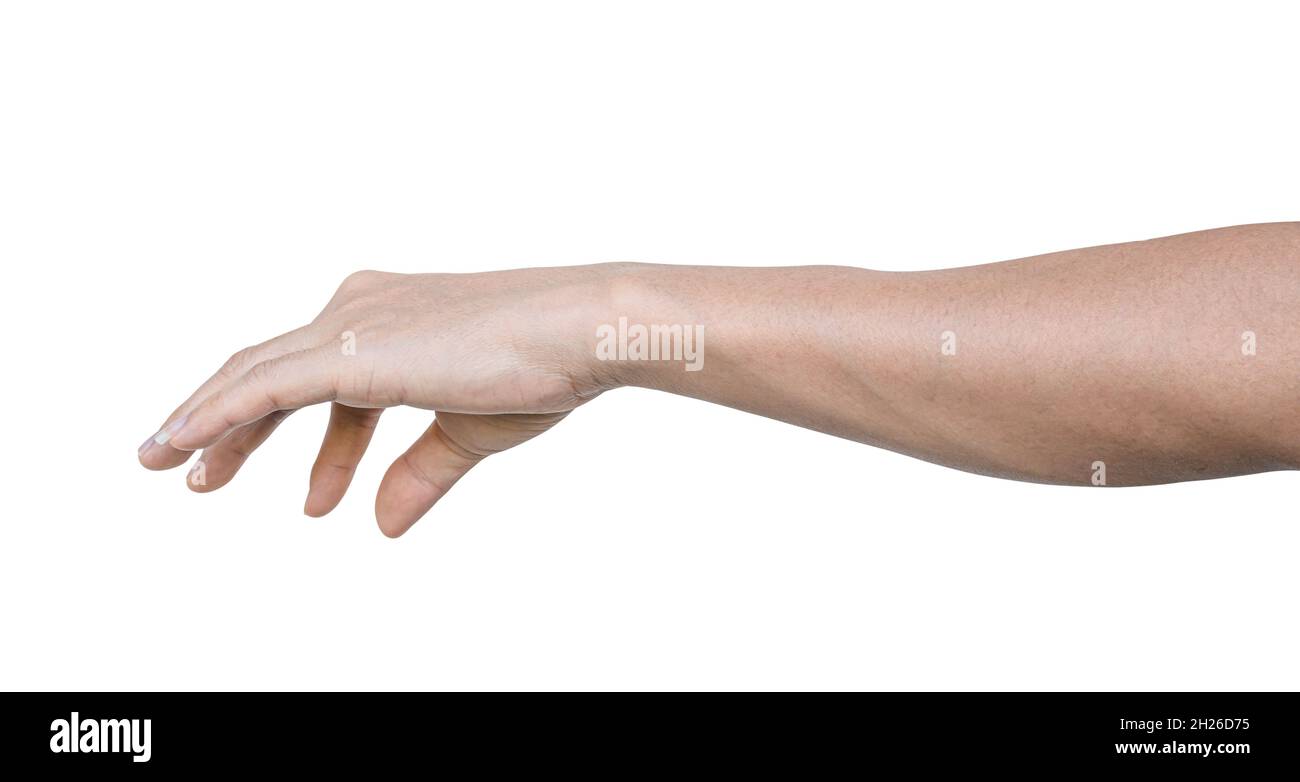 Man hand to hold something, Isolated on white background with clipping ...