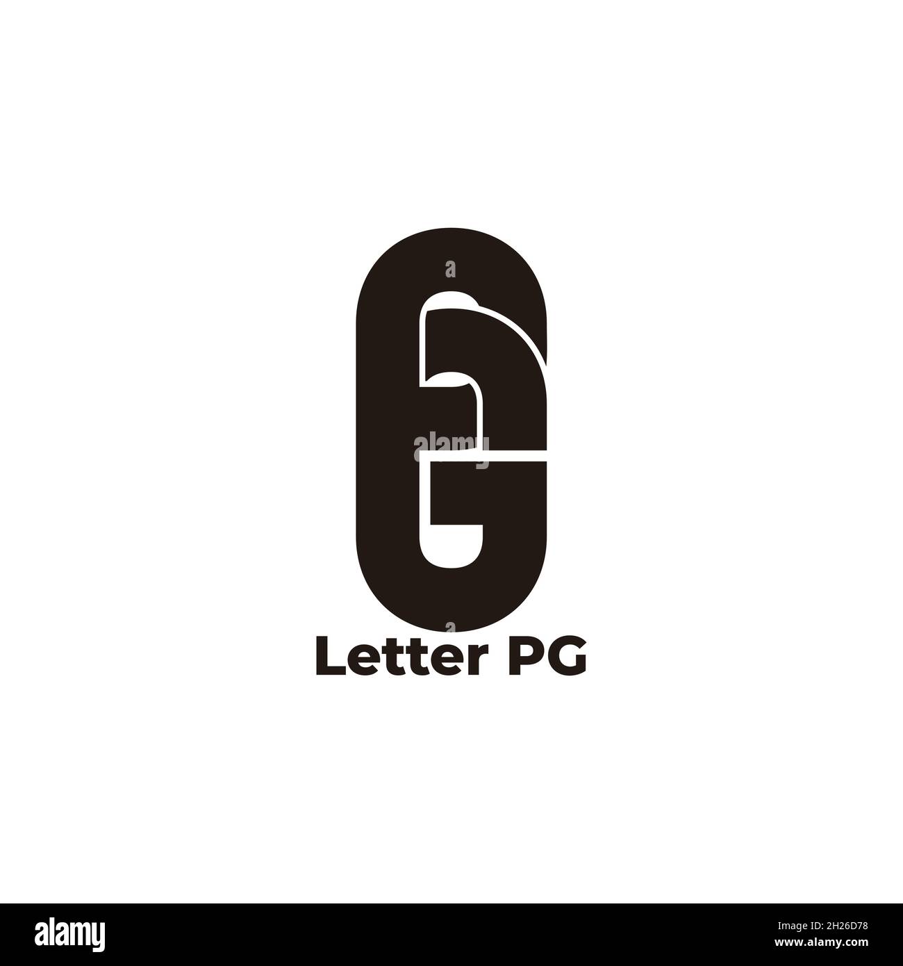 letter pg linked chain geometric simple logo vector Stock Vector Image ...