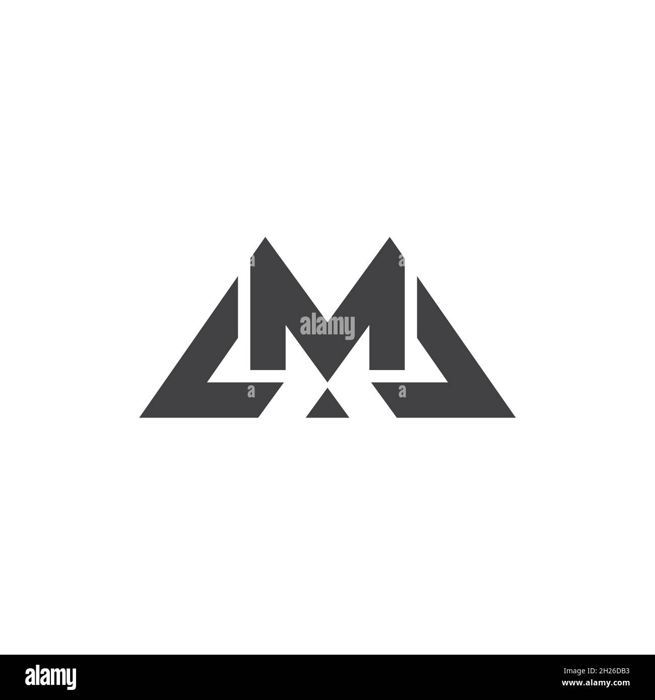 letter m linked triangle geometric line simple logo vector Stock Vector ...