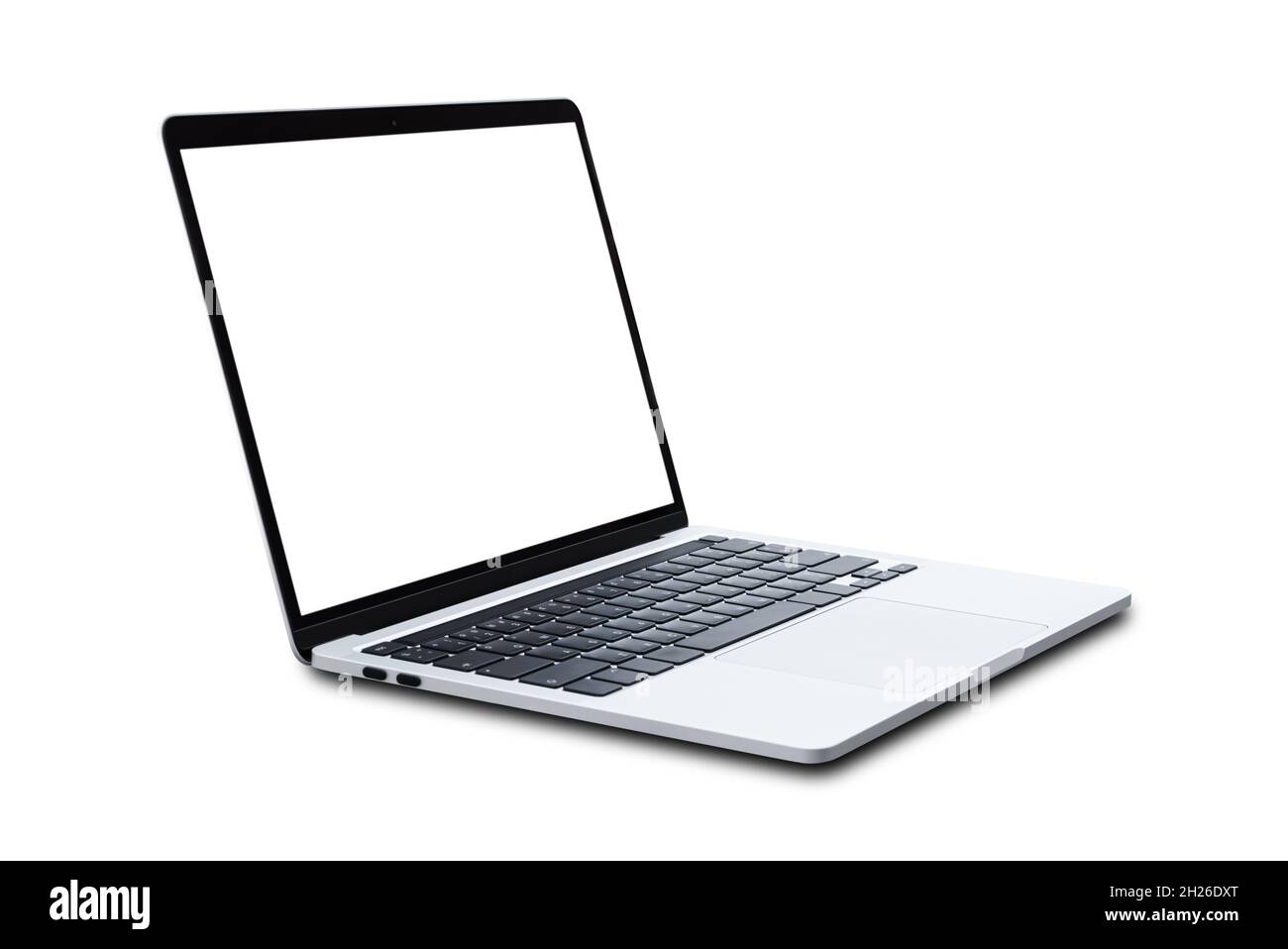 Laptop computer with blank screen isolated on white background Stock ...