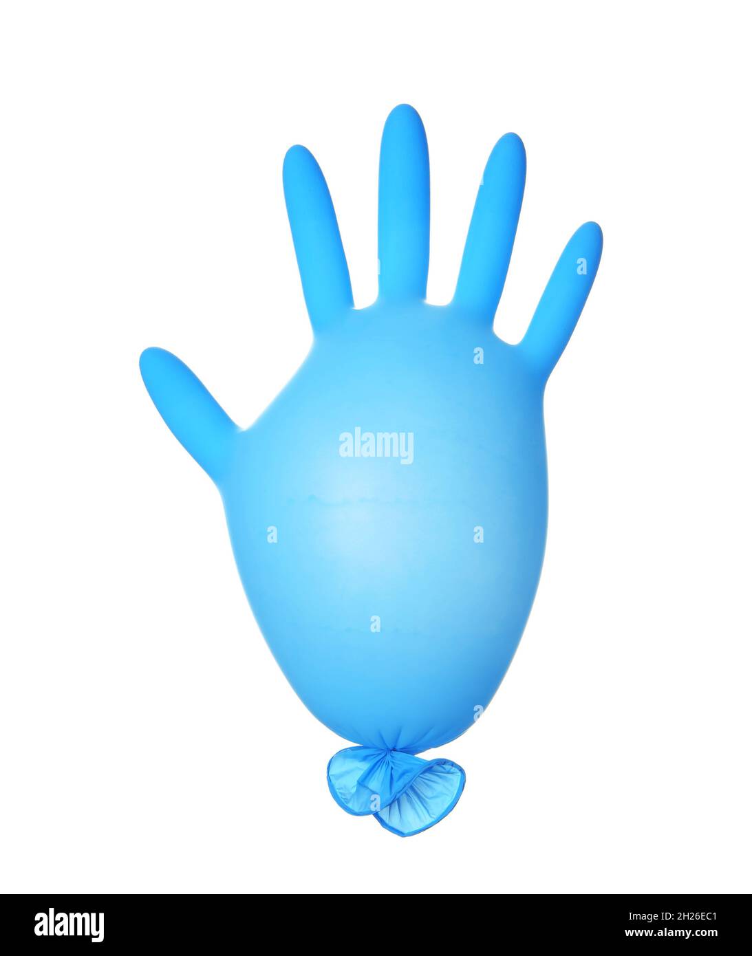 Inflated sterile medical glove on white background Stock Photo - Alamy