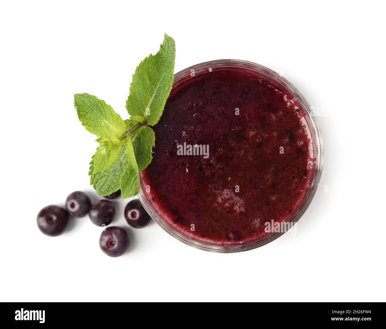 Glass with delicious acai smoothie on white background Stock Photo - Alamy